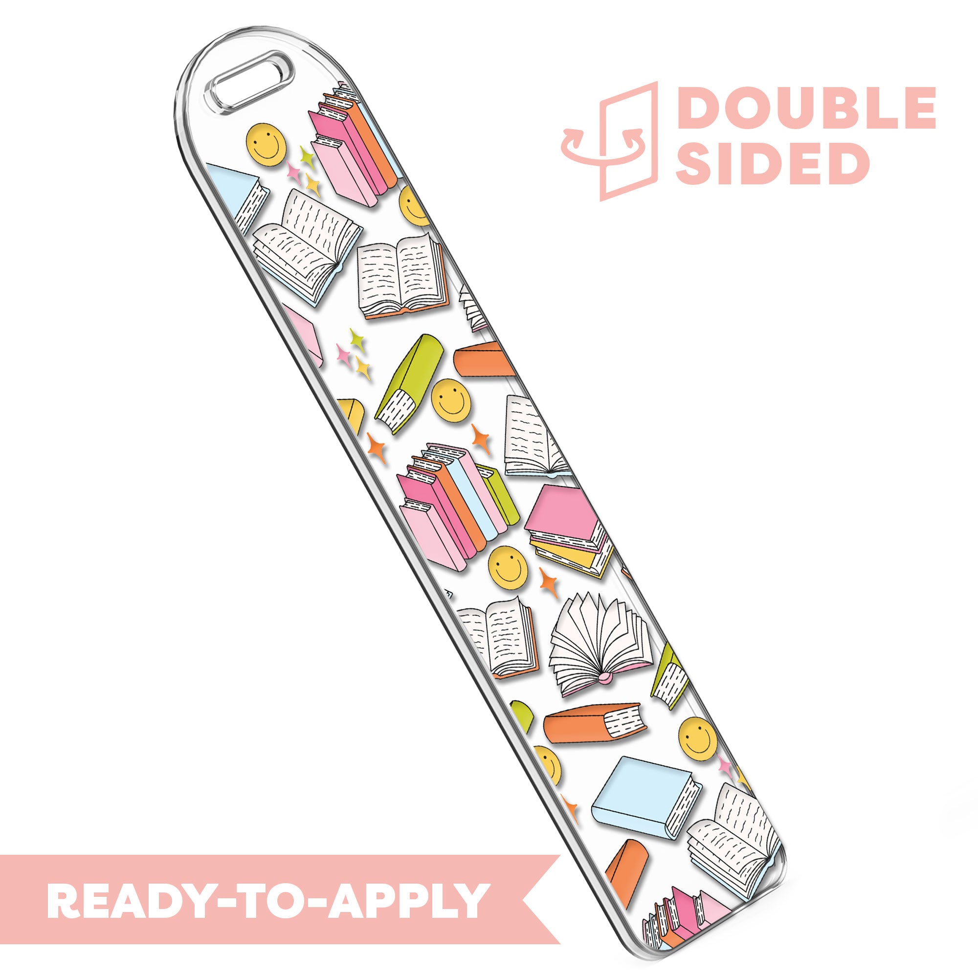 [ Double Sided ] Bookmark UV DTF Decal | Happy Reading – Caluya Design