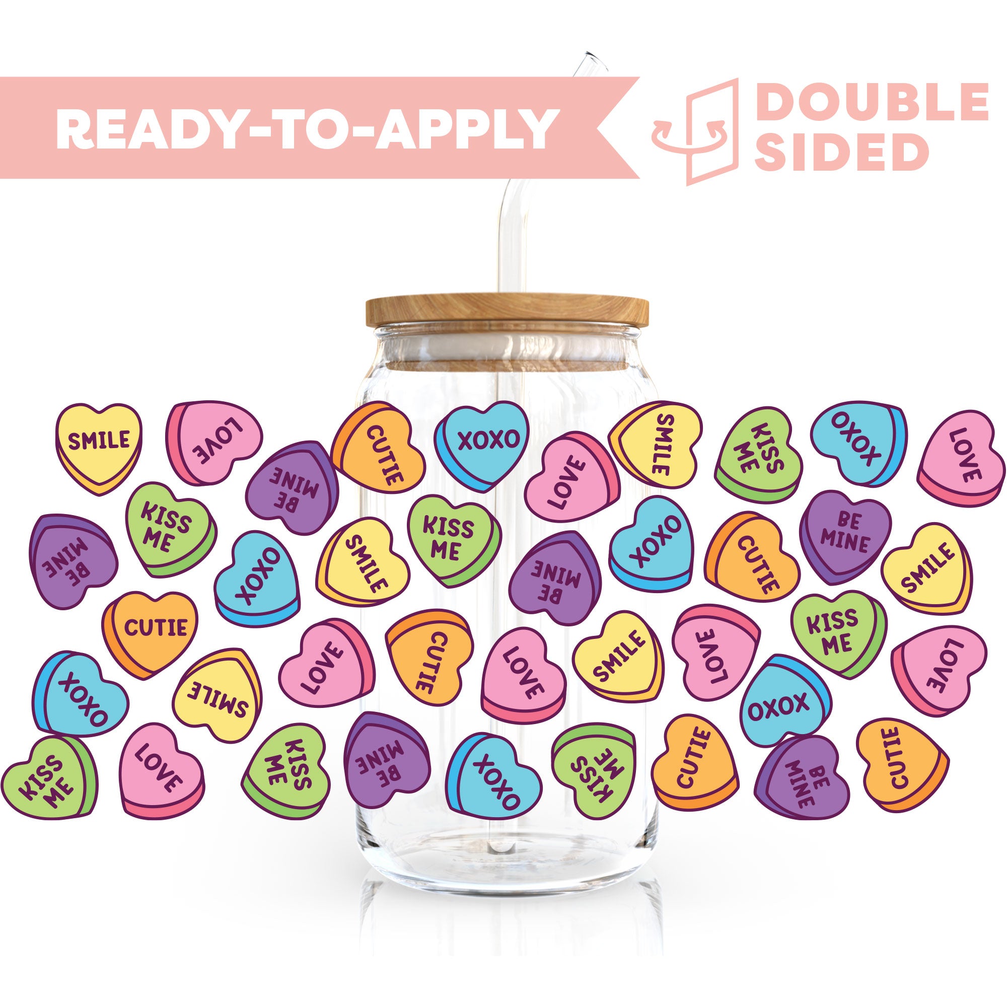 [ Double Sided ] 16oz Cup UV DTF Decal | V-day Candies – Caluya Design