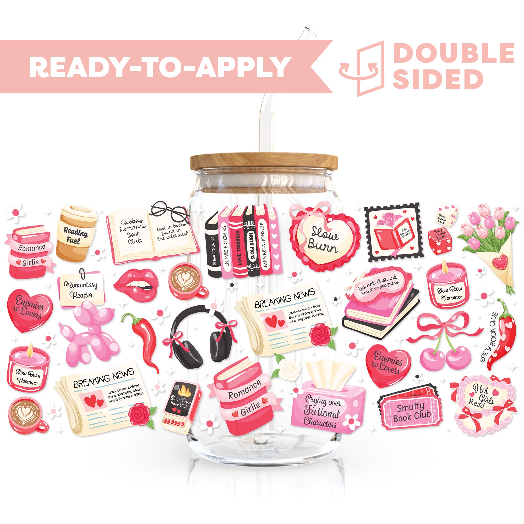 [ Double Sided ] 16oz Cup UV DTF Decal | Slow Burn Girlie – Caluya Design