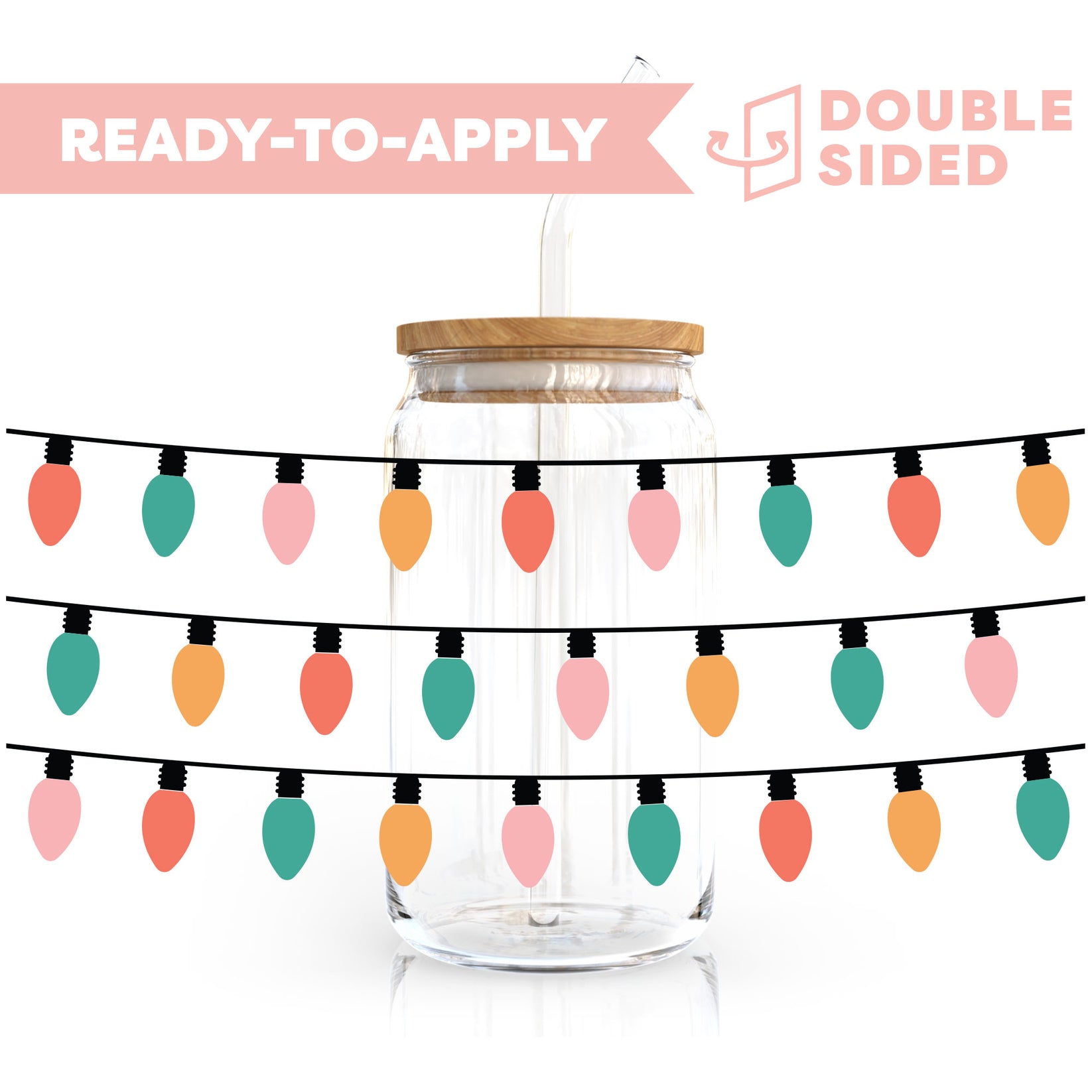 [ Double Sided ] 16oz Christmas Cup Decal | Christmas Lights – Caluya ...