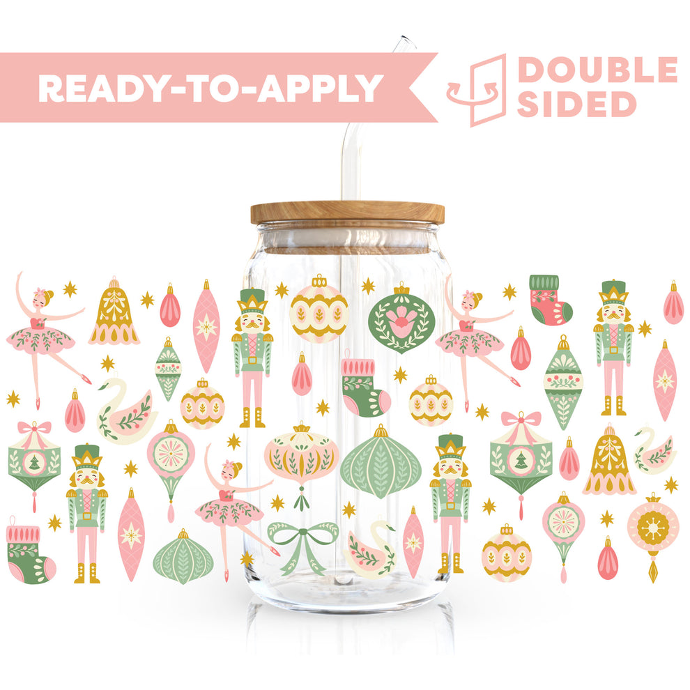 [ Double Sided ] 16oz Christmas Cup Decal | Pink Nutcracker – Caluya Design