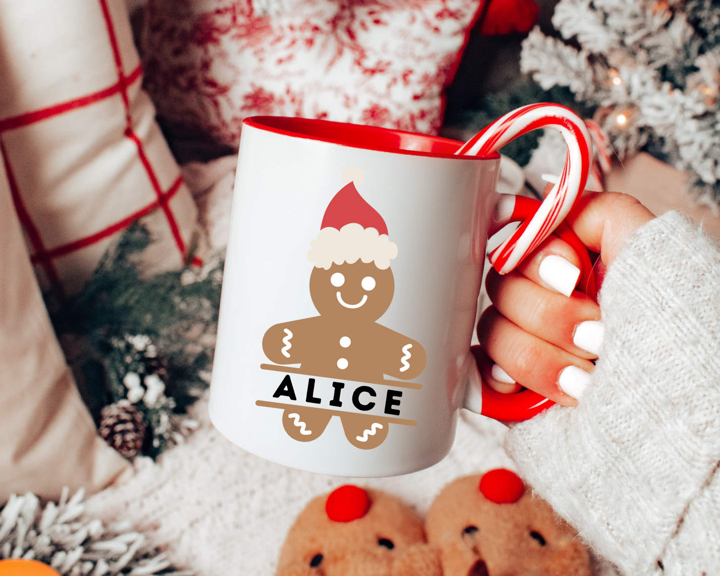 FREE Gingerbread Man Monogram SVG | Holiday Monogram SVG – Caluya Design