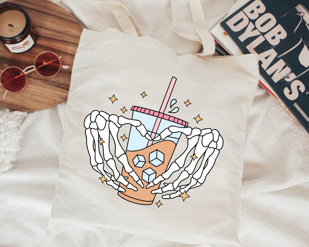 FREE Iced Coffee with Skeleton Hand SVG | Coffee Lovers SVG – Caluya Design