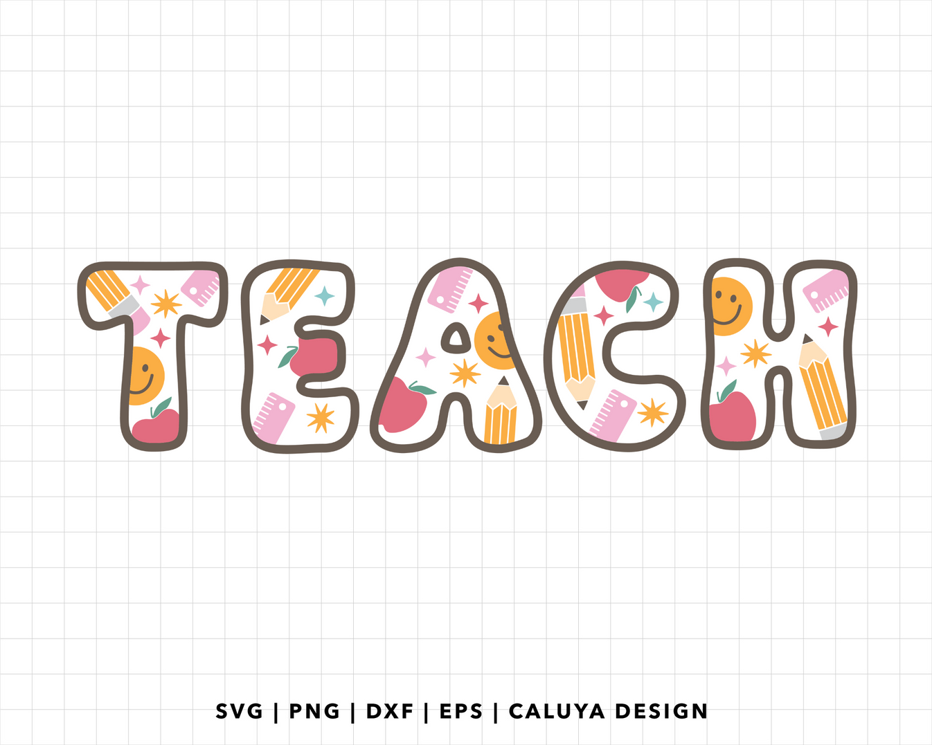FREE Teach SVG | Retro Teacher SVG – Caluya Design