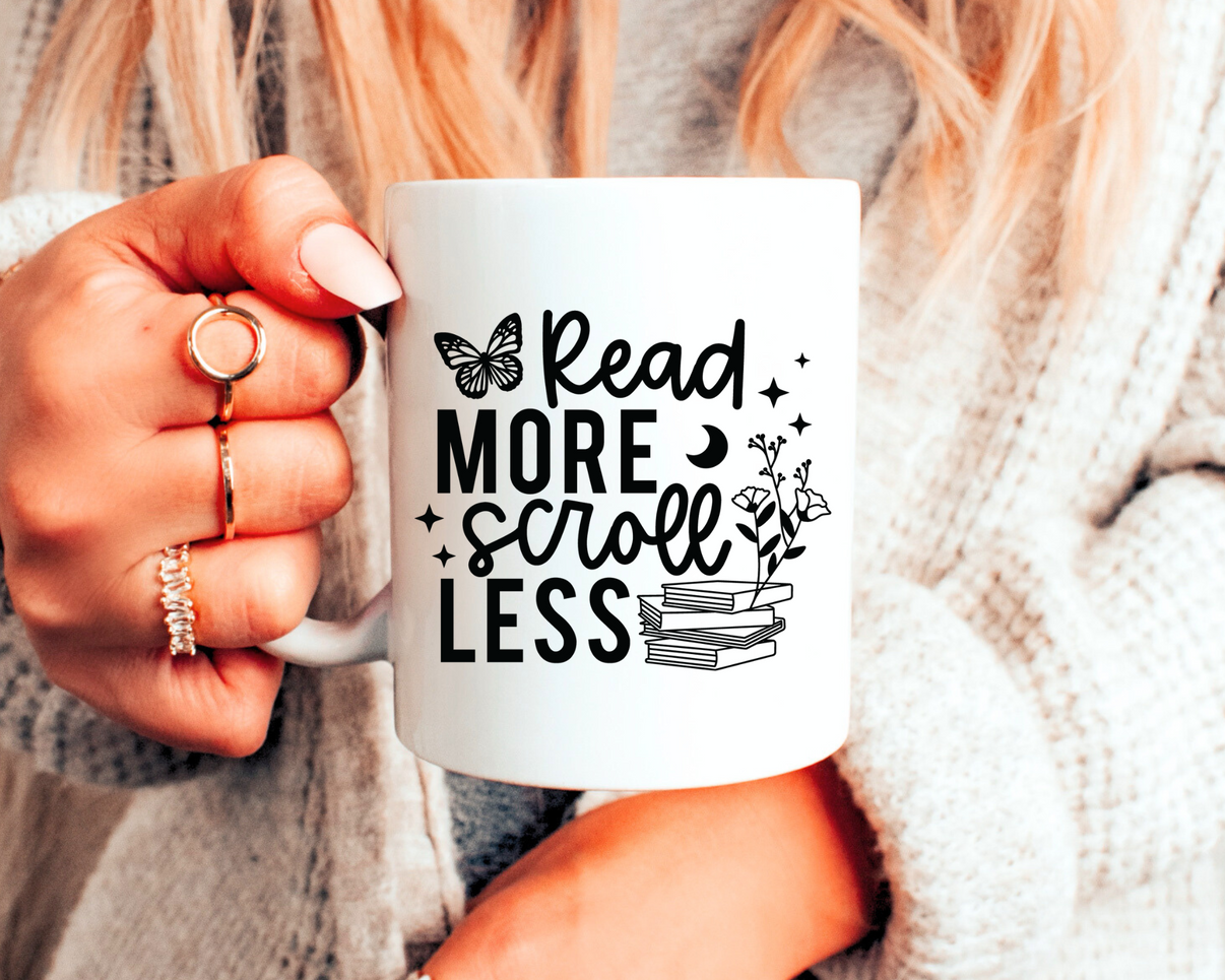 FREE Read More Scroll Less SVG | Book Lover SVG – Caluya Design