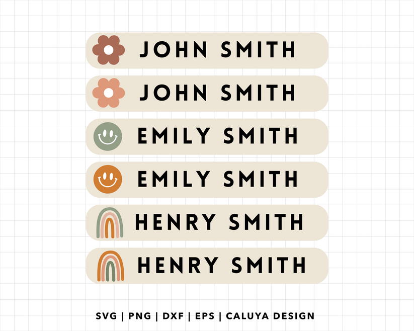 FREE Name Label SVG | Boho Name Tag SVG – Caluya Design