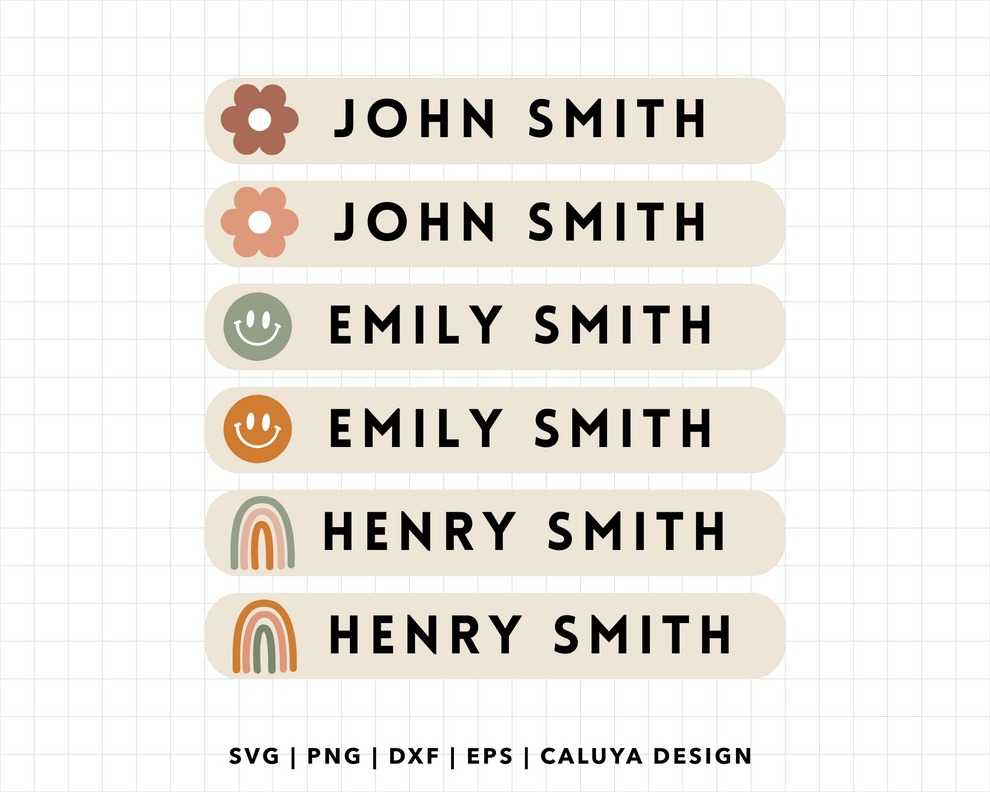 FREE Name Label SVG | Boho Name Tag SVG – Caluya Design