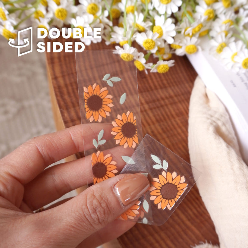 [ Double Sided ] Bookmark UV DTF Decal | Simple Sunflower – Caluya Design