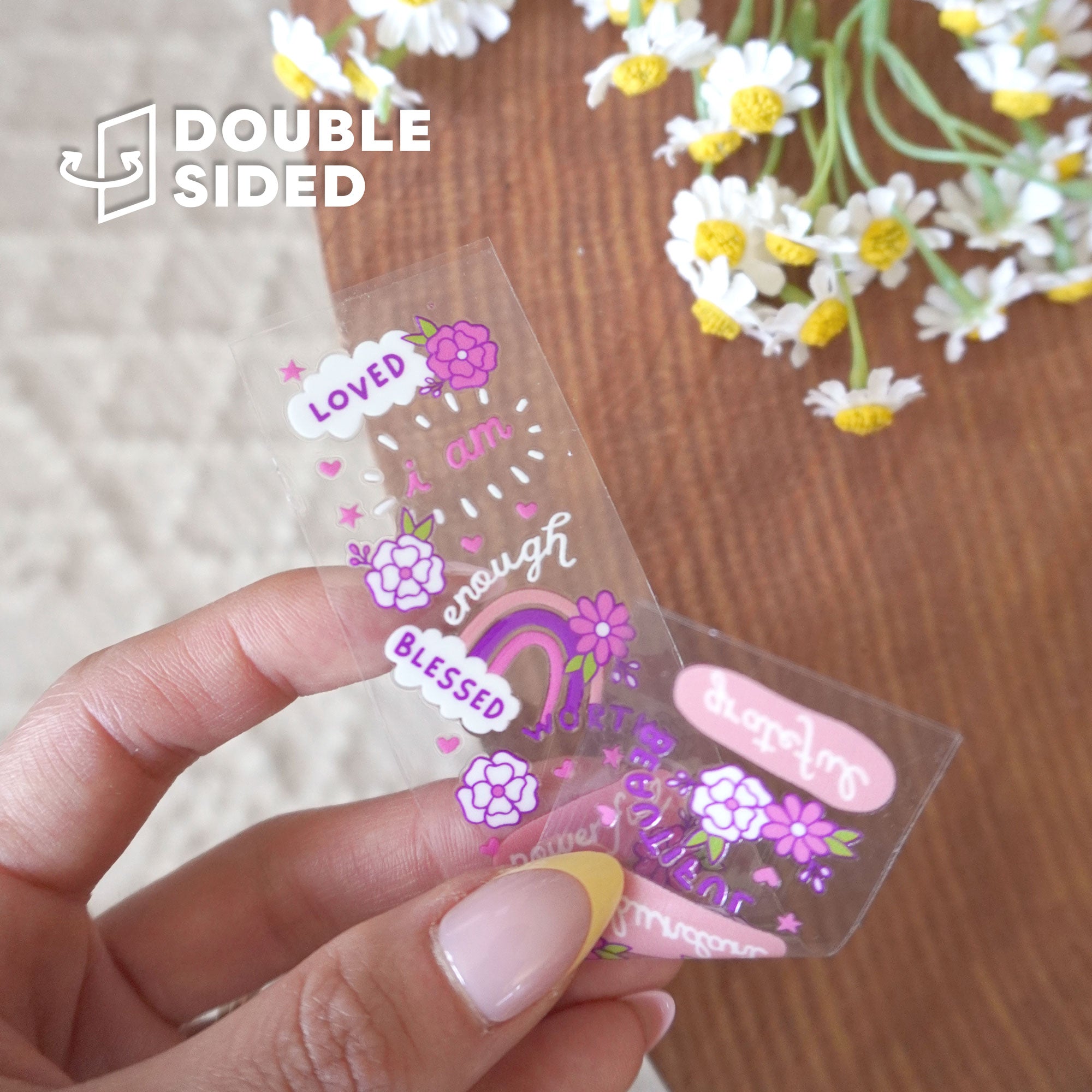 [ Double Sided ] Bookmark UV DTF Decal | I Am Worthy Affirmation ...