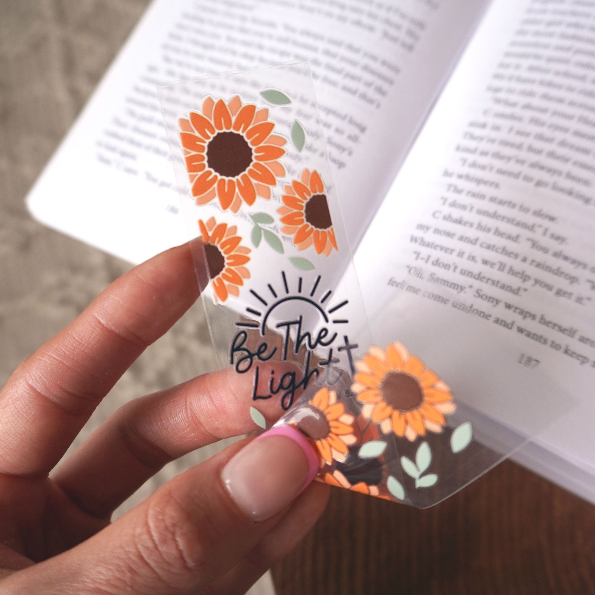 [ Double Sided ] Bookmark UV DTF Decal | Be The Light Sunflower ...