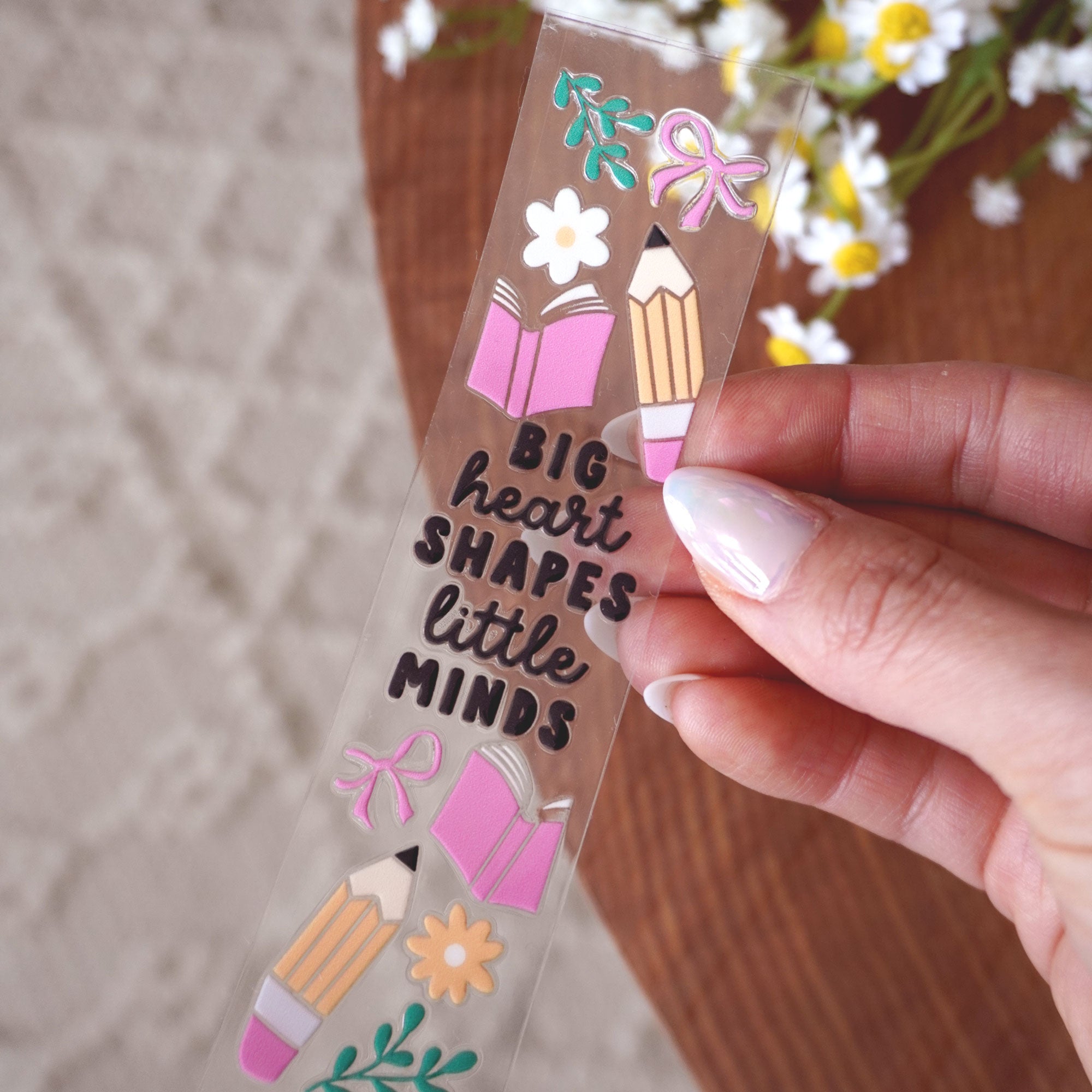 [ Double Sided ] Bookmark UV DTF Decal | Big Heart Shapes Little Minds ...