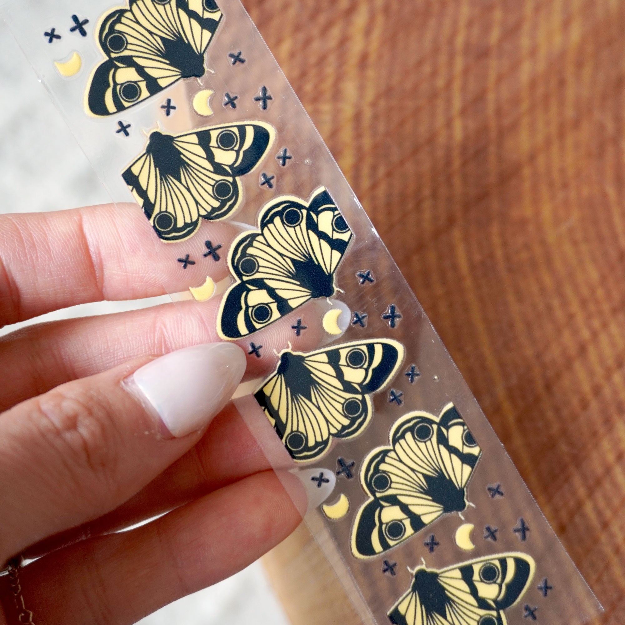 [ Double Sided ] Bookmark UV DTF Decal | Witchy Moth – Caluya Design