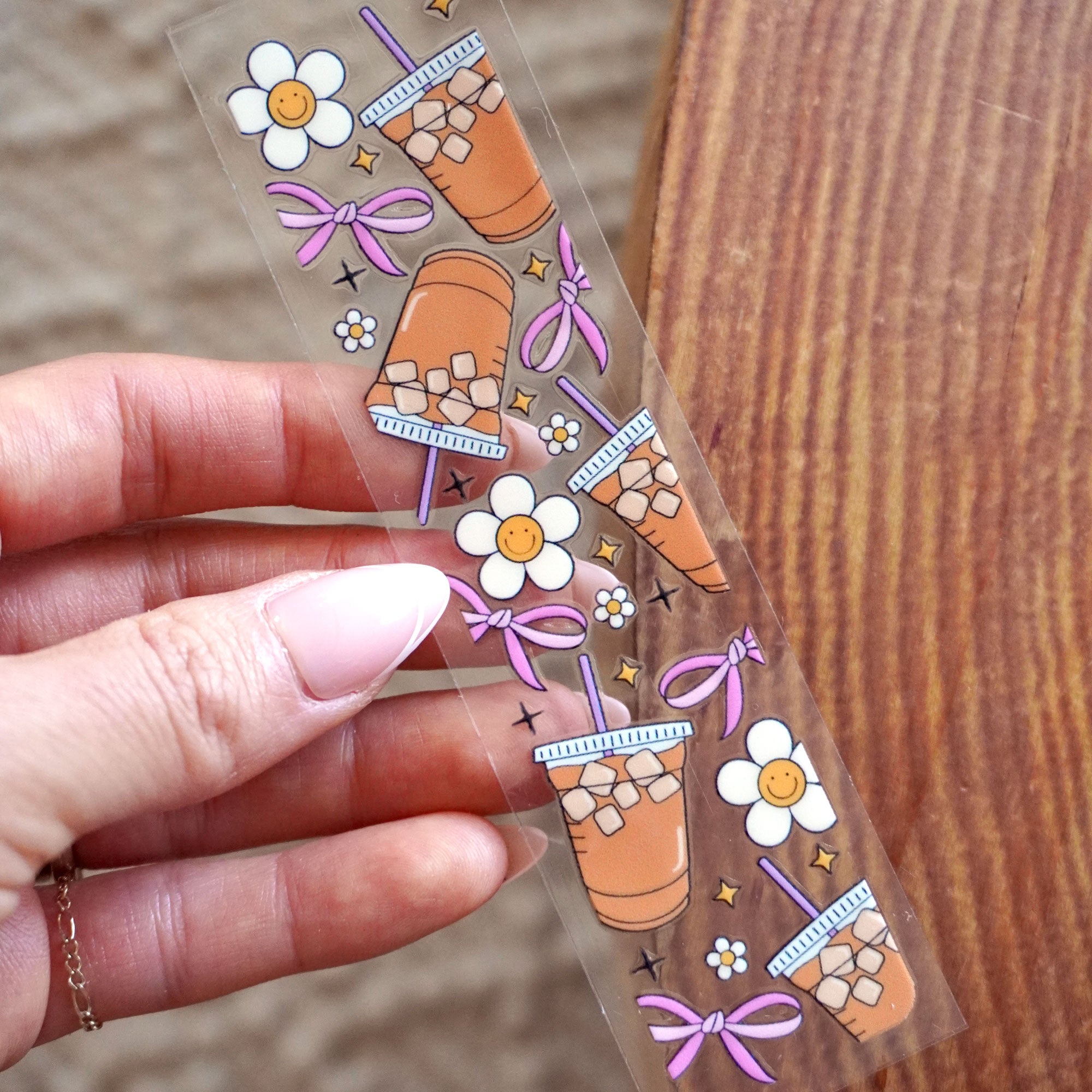 [ Double Sided ] Bookmark UV DTF Decal | Iced Coffee Girlie – Caluya Design