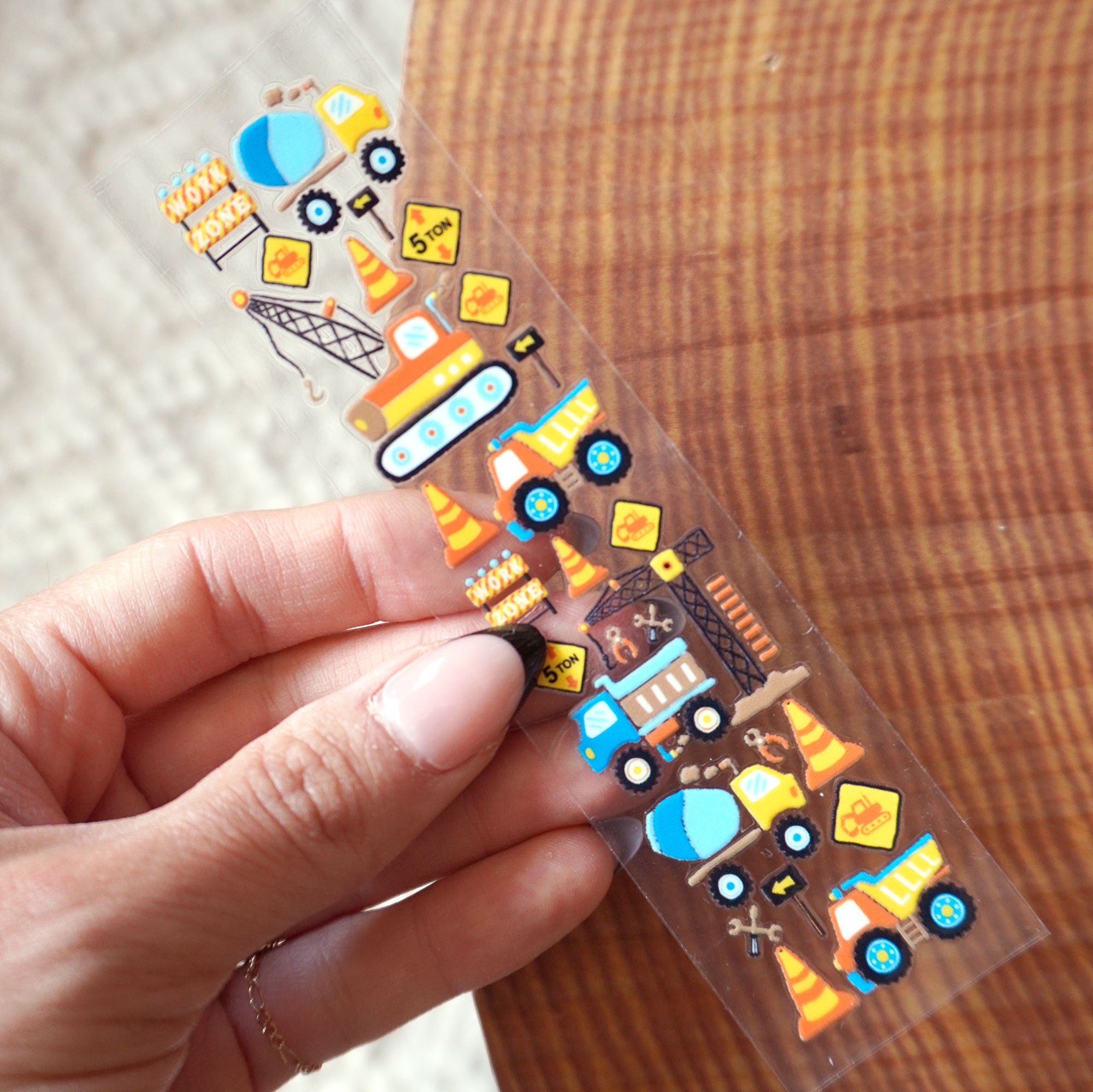 [ Double Sided ] Bookmark UV DTF Decal | Construction Truck – Caluya Design