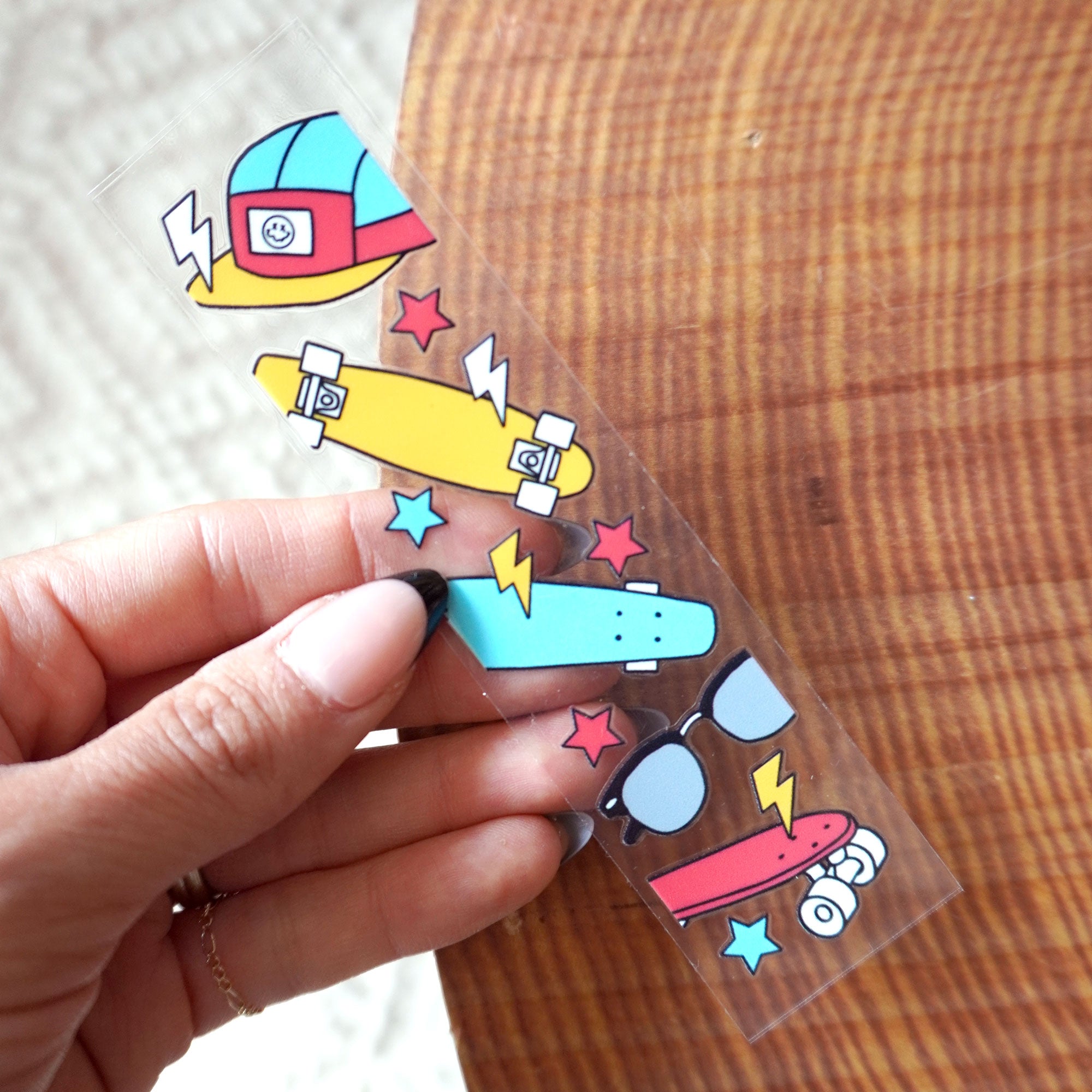 [ Double Sided ] Bookmark UV DTF Decal | Hipster Skateboard – Caluya Design