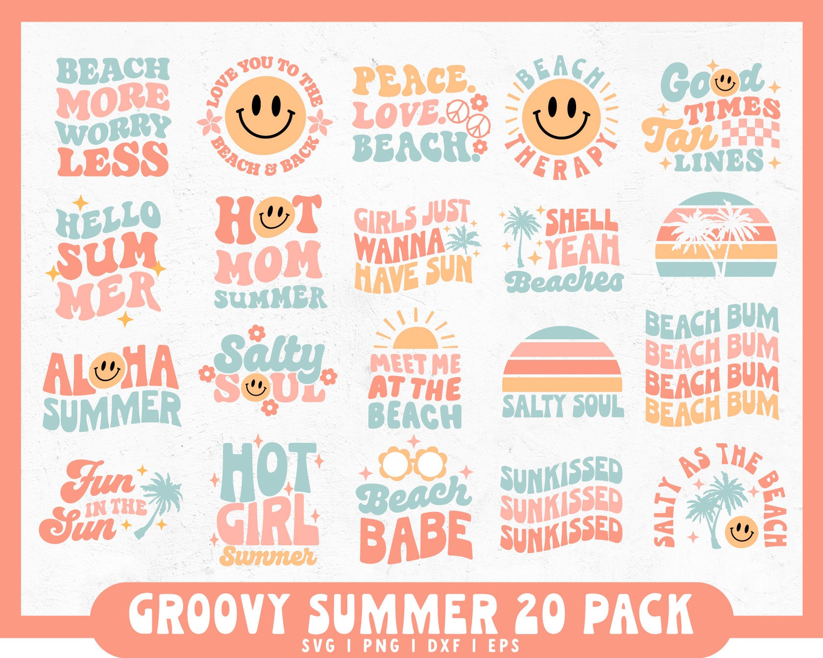 Groovy Summer SVG Bundle | 20 SVG Pack – Caluya Design