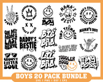 Toddler Cool Boy SVG Bundle | 20 Pack – Caluya Design