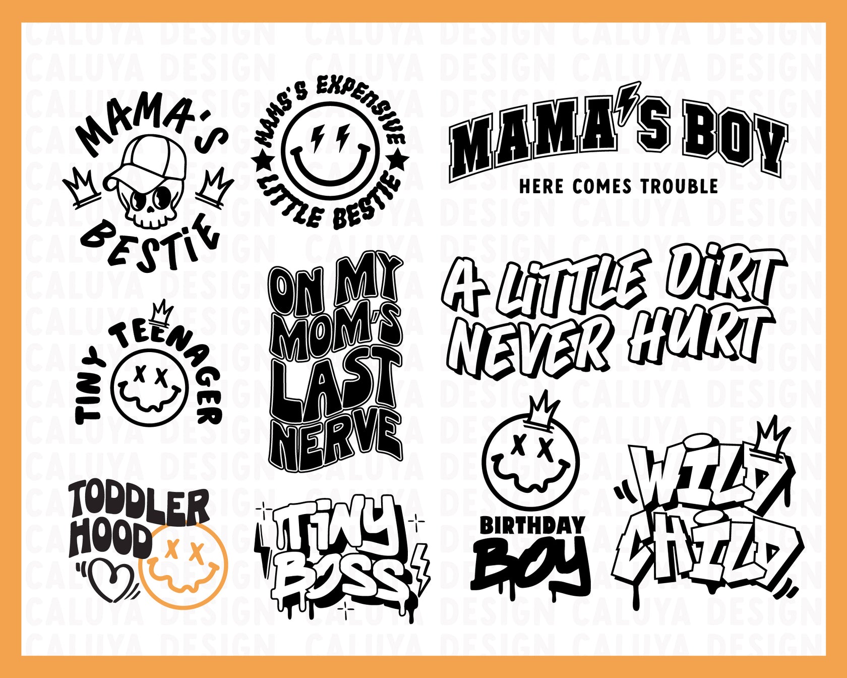Toddler Cool Boy SVG Bundle | 20 Pack – Caluya Design