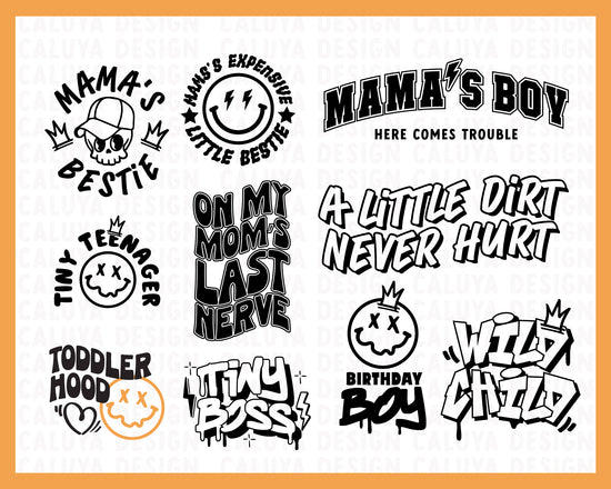 Toddler Cool Boy SVG Bundle | 20 Pack – Caluya Design
