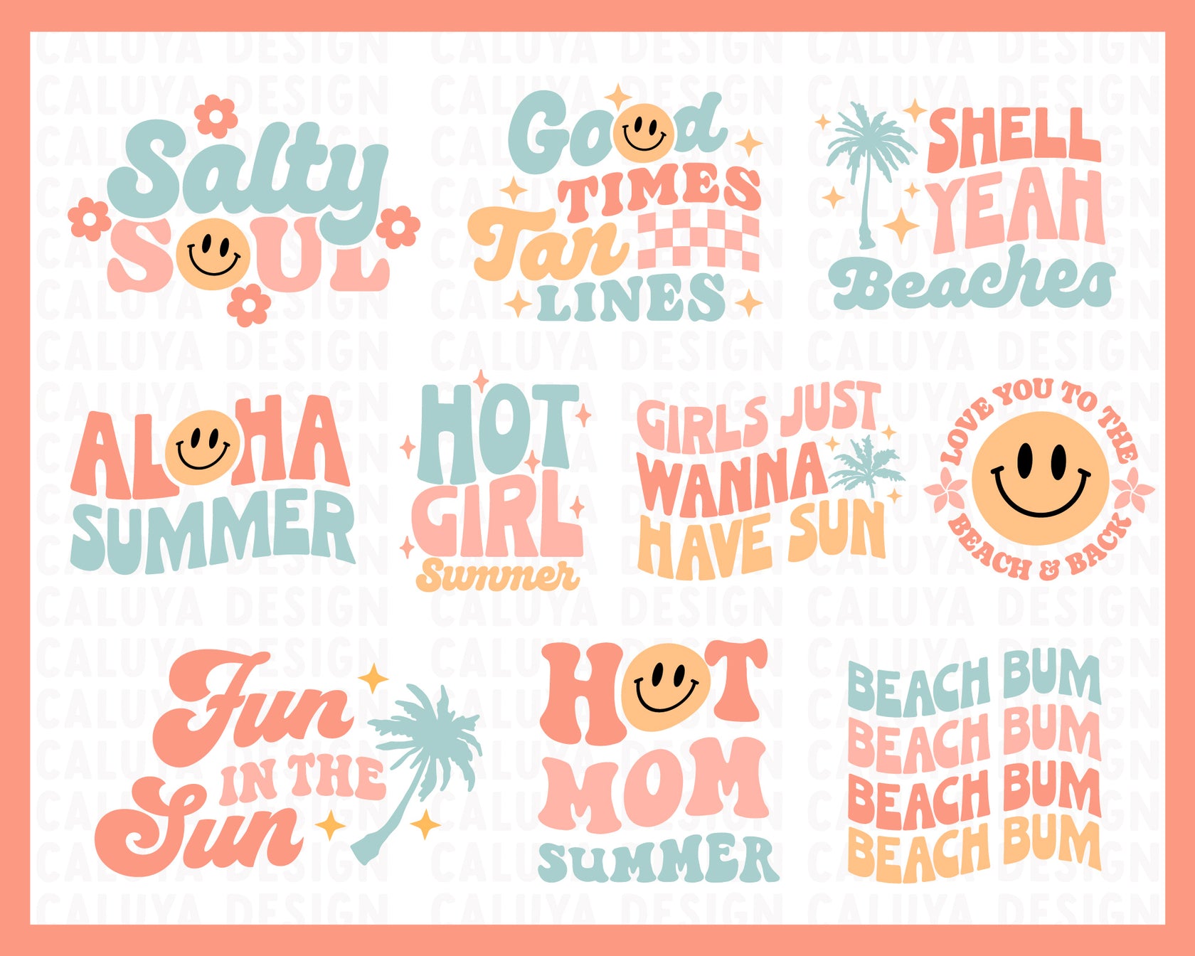 Groovy Summer SVG Bundle | 20 SVG Pack – Caluya Design
