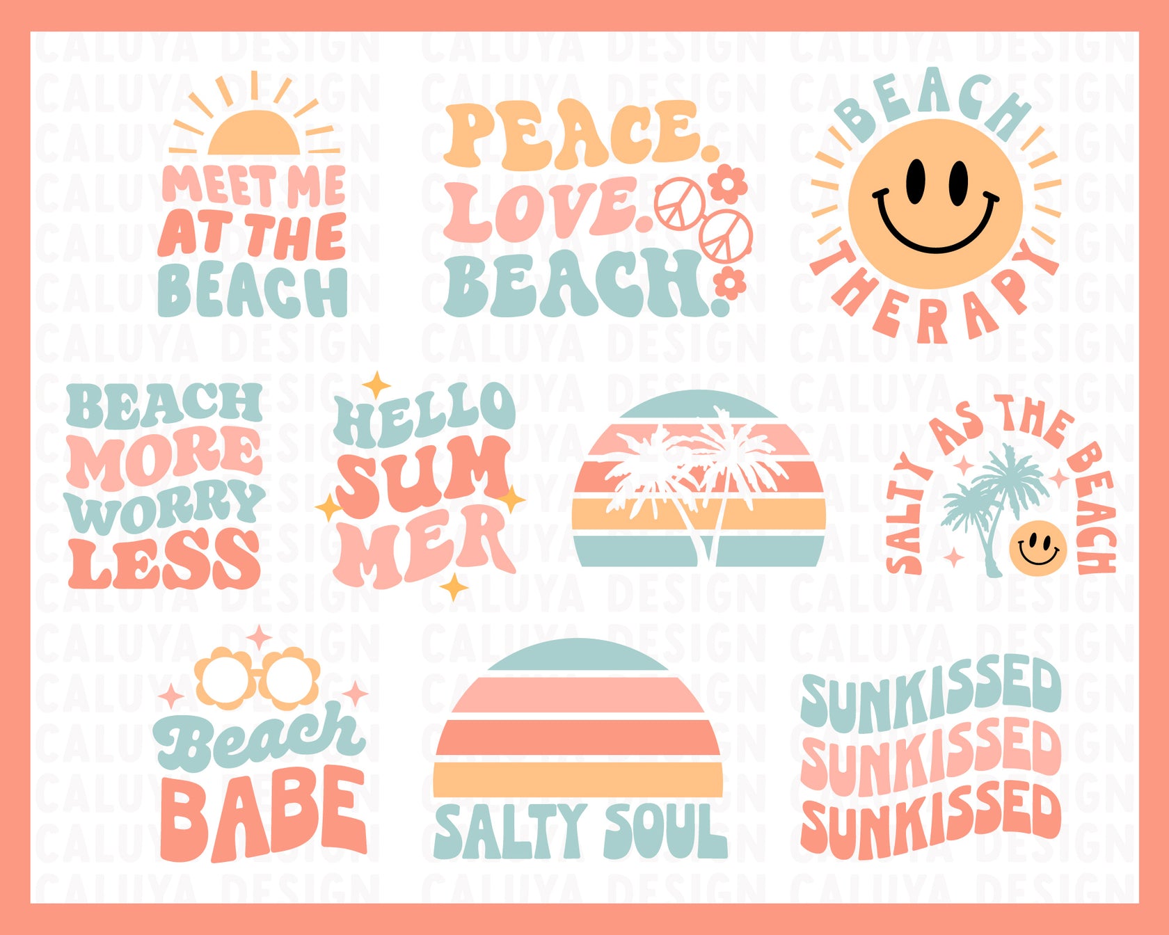 Groovy Summer SVG Bundle | 20 SVG Pack – Caluya Design