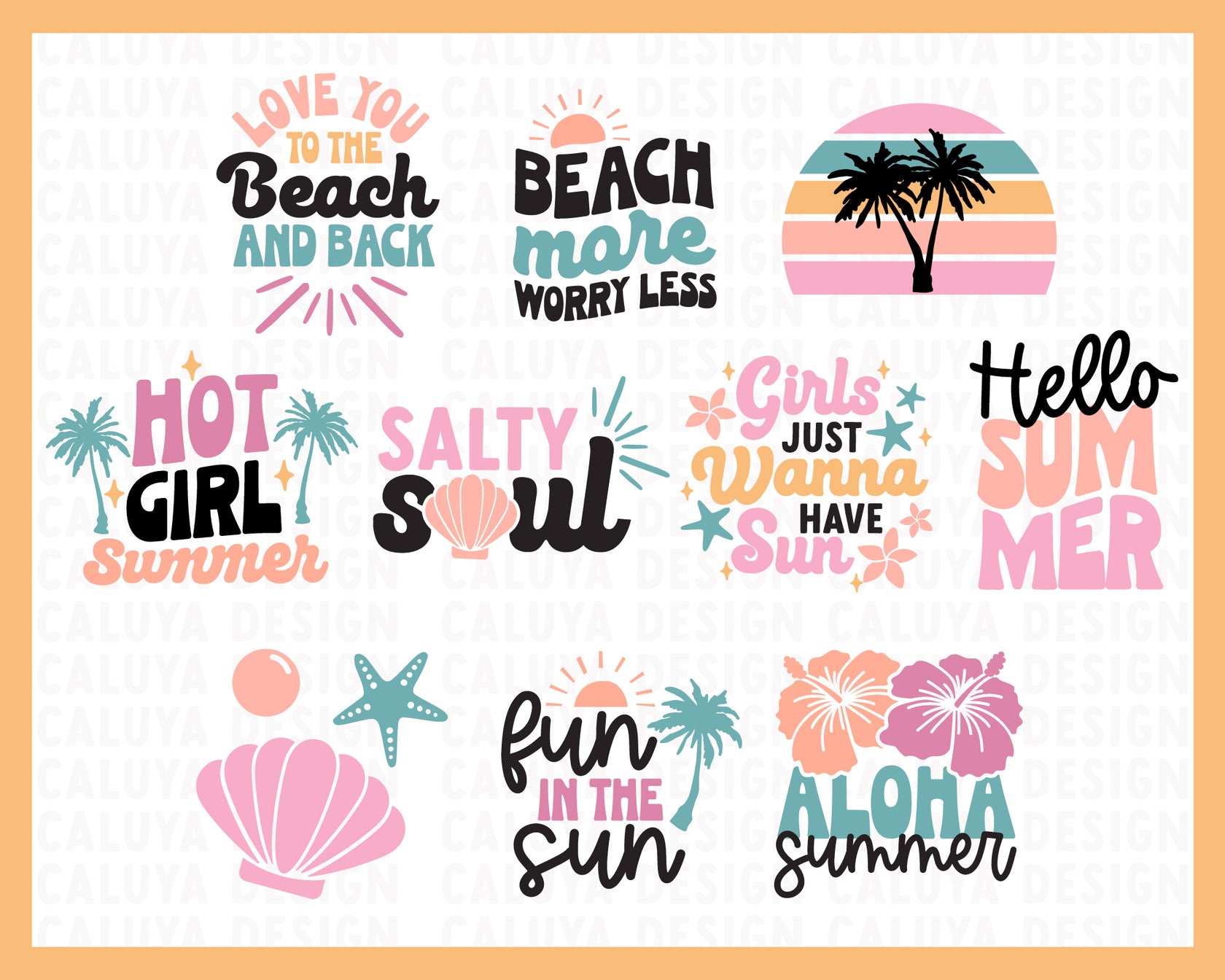 Fun Summer SVG Bundle | 20 Pack – Caluya Design
