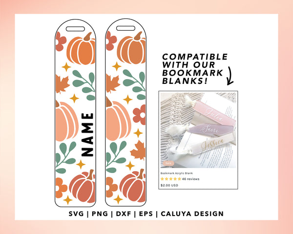 Bookmark Template SVG | Fall Pumpkin SVG – Caluya Design