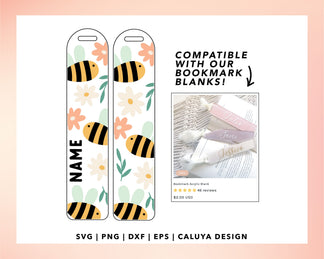 Bookmark Template SVG | Floral Bee SVG – Caluya Design