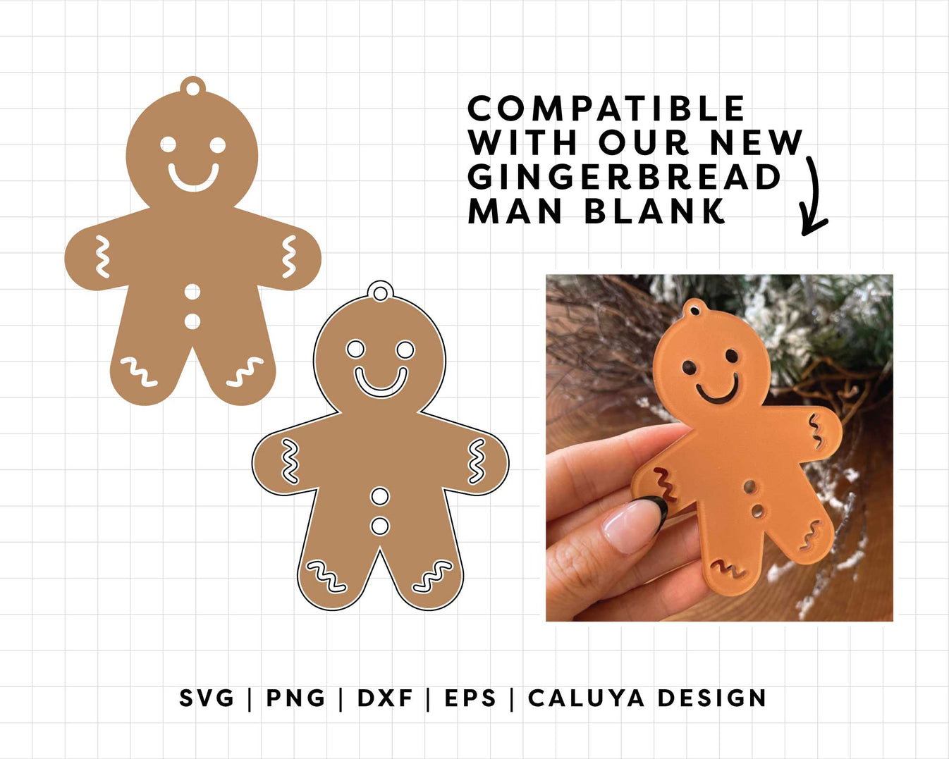 New Gingerbread Man Template SVG – Caluya Design
