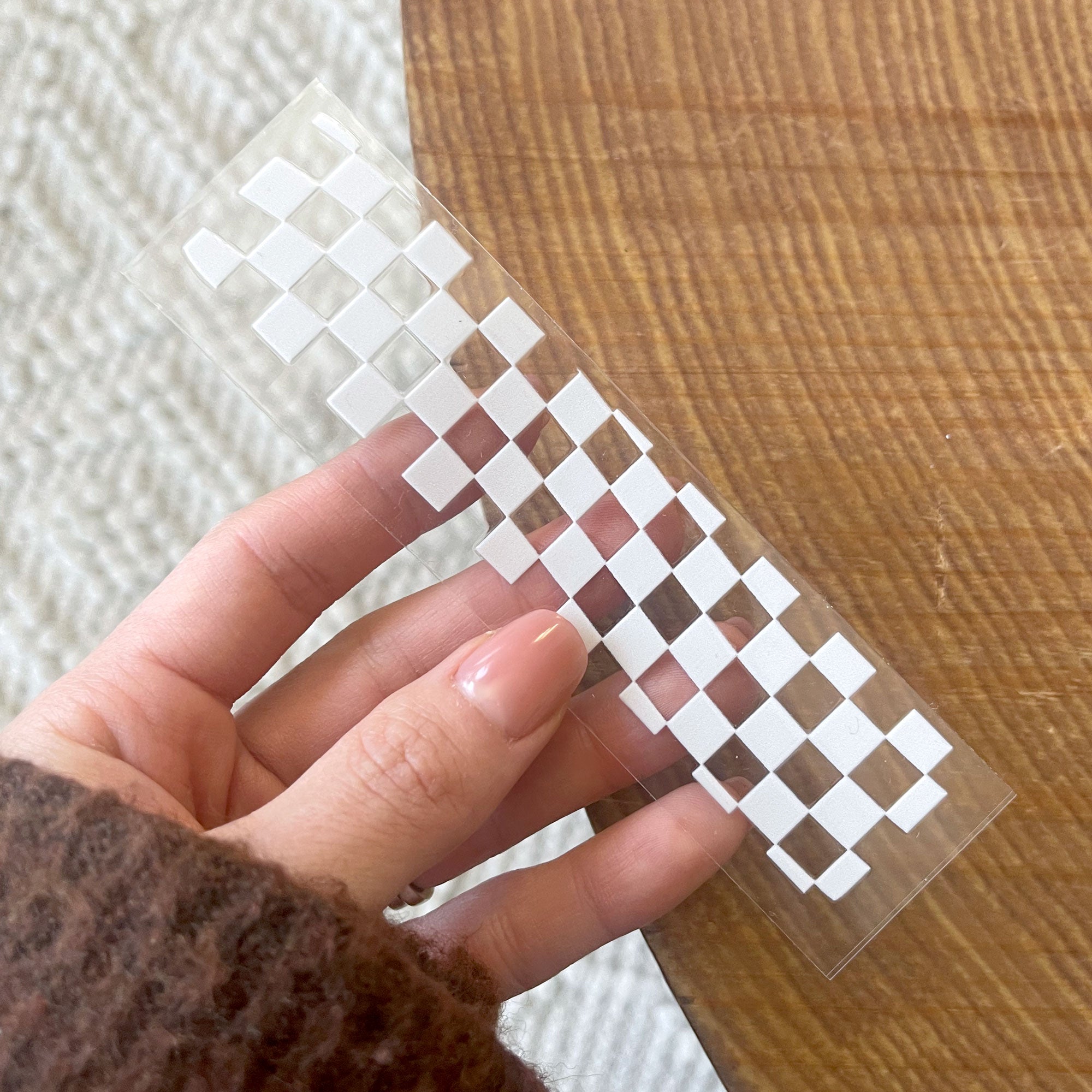 [ Double Sided ] Bookmark UV DTF Decal | Wavy Beige Checkered – Caluya ...