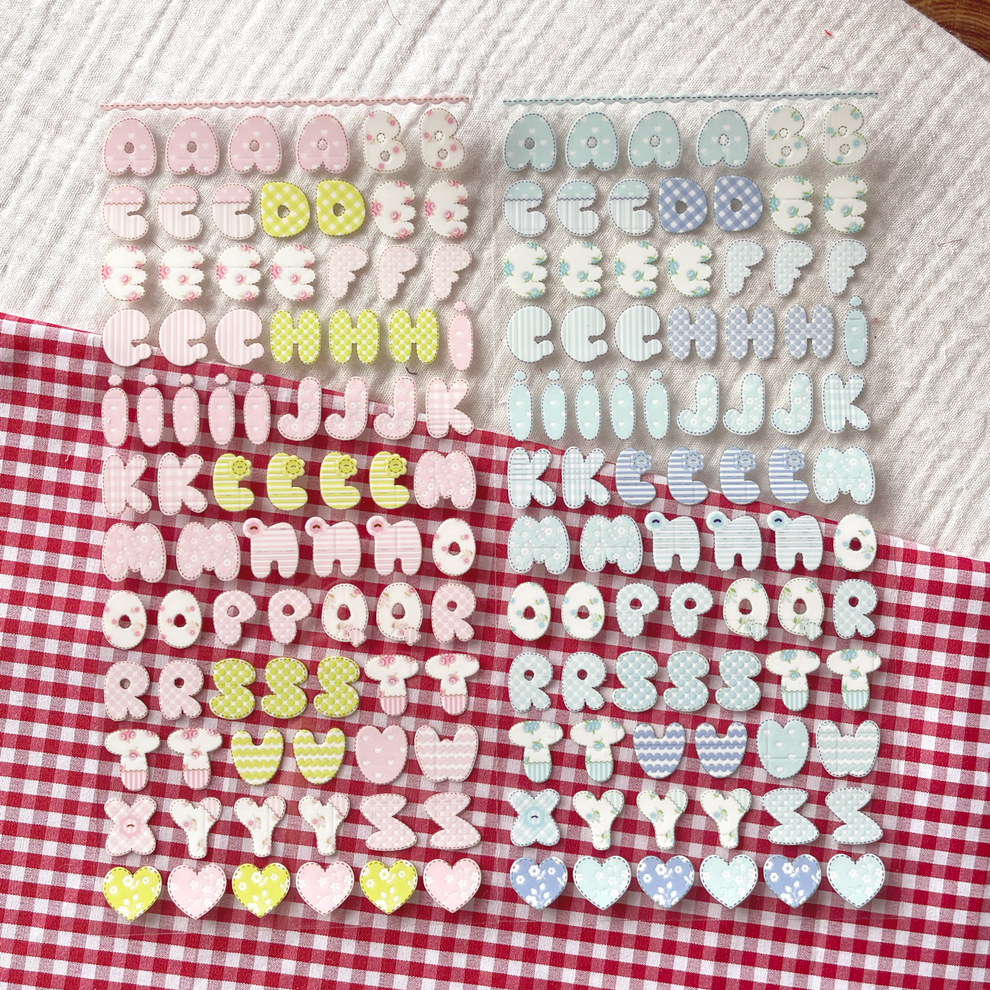 [ Double Sided ] Letter Sticker Sheet | Patchwork Letters – Caluya Design