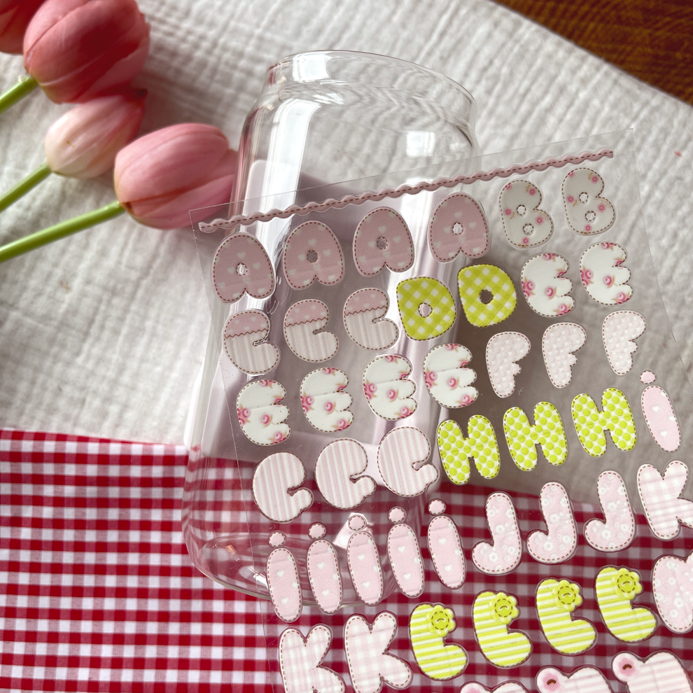 [ Double Sided ] Letter Sticker Sheet | Patchwork Letters – Caluya Design