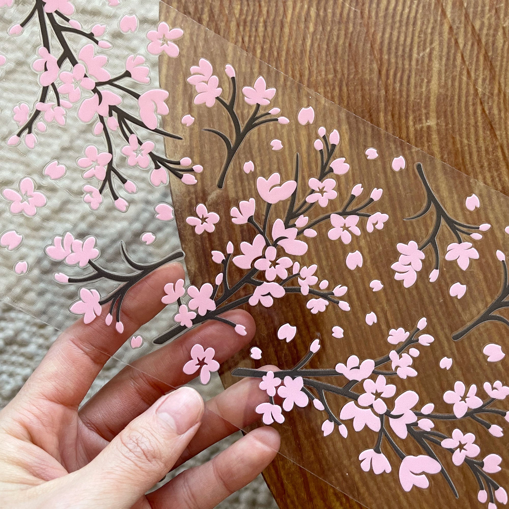 [ Double Sided ] 16oz Cup UV DTF Decal | Sakura Blossom – Caluya Design
