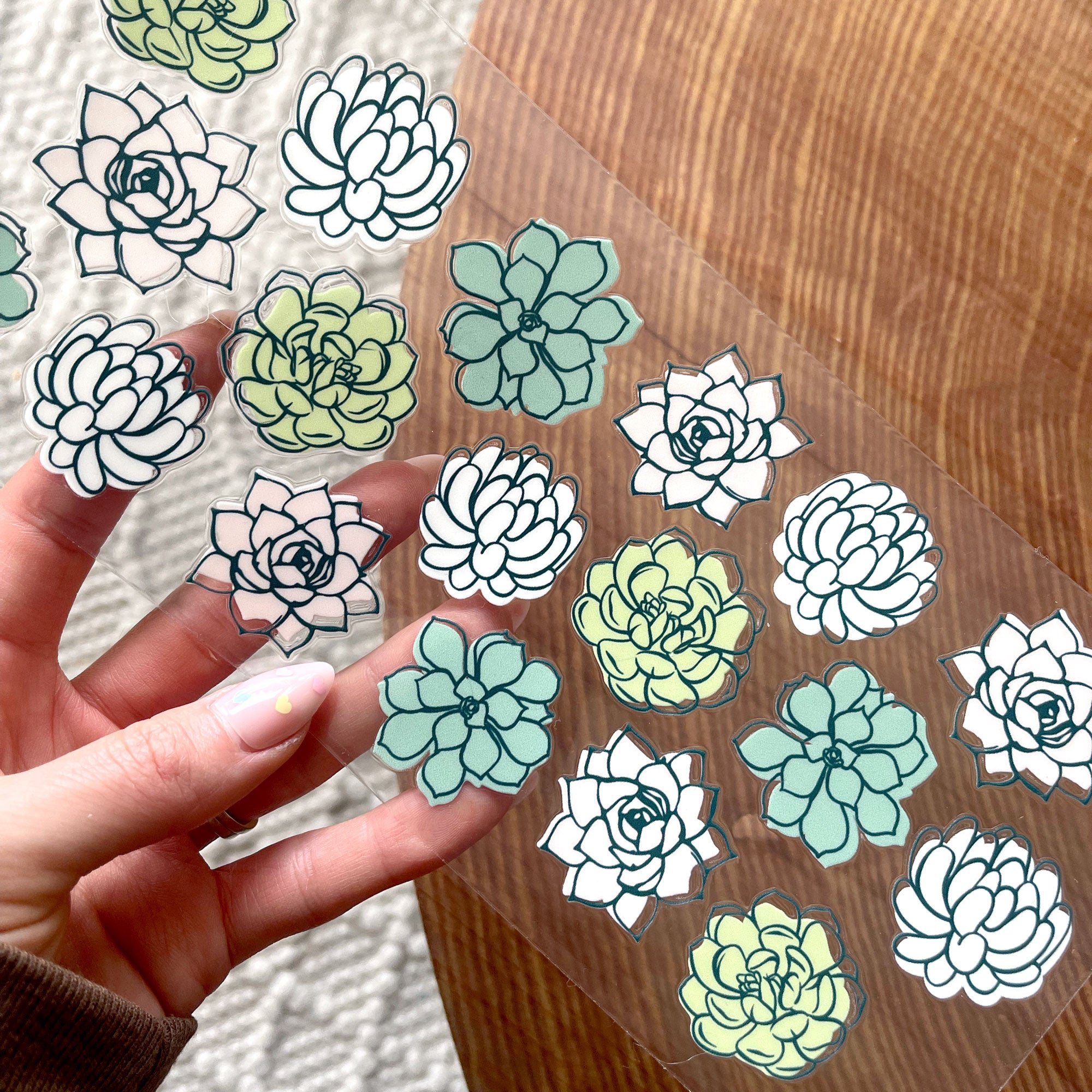 [ Double Sided ] 16oz Cup UV DTF Decal | Boho Succulent – Caluya Design