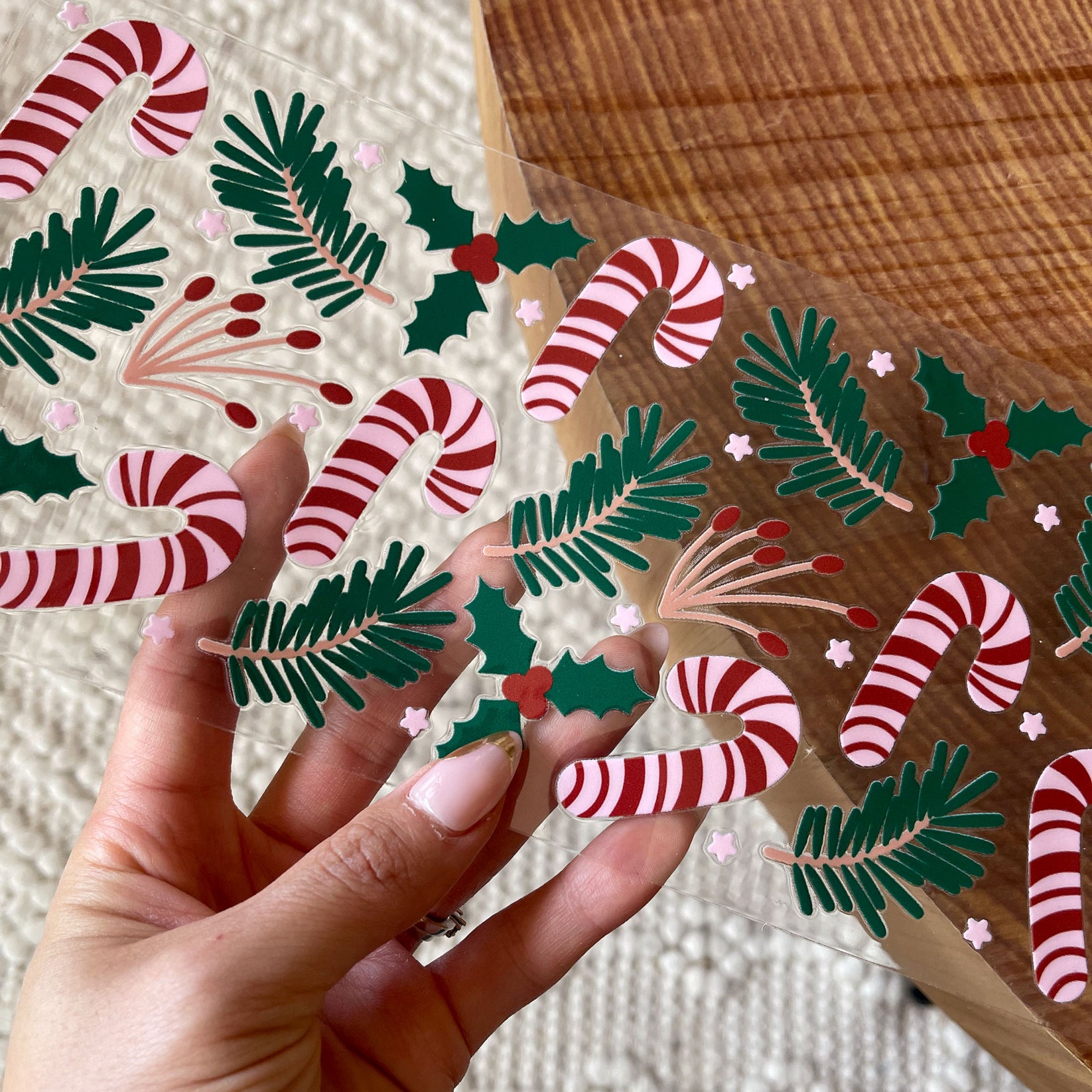 [ Double Sided ] 16oz Christmas Cup Decal | Mistletoe Candy Cane ...