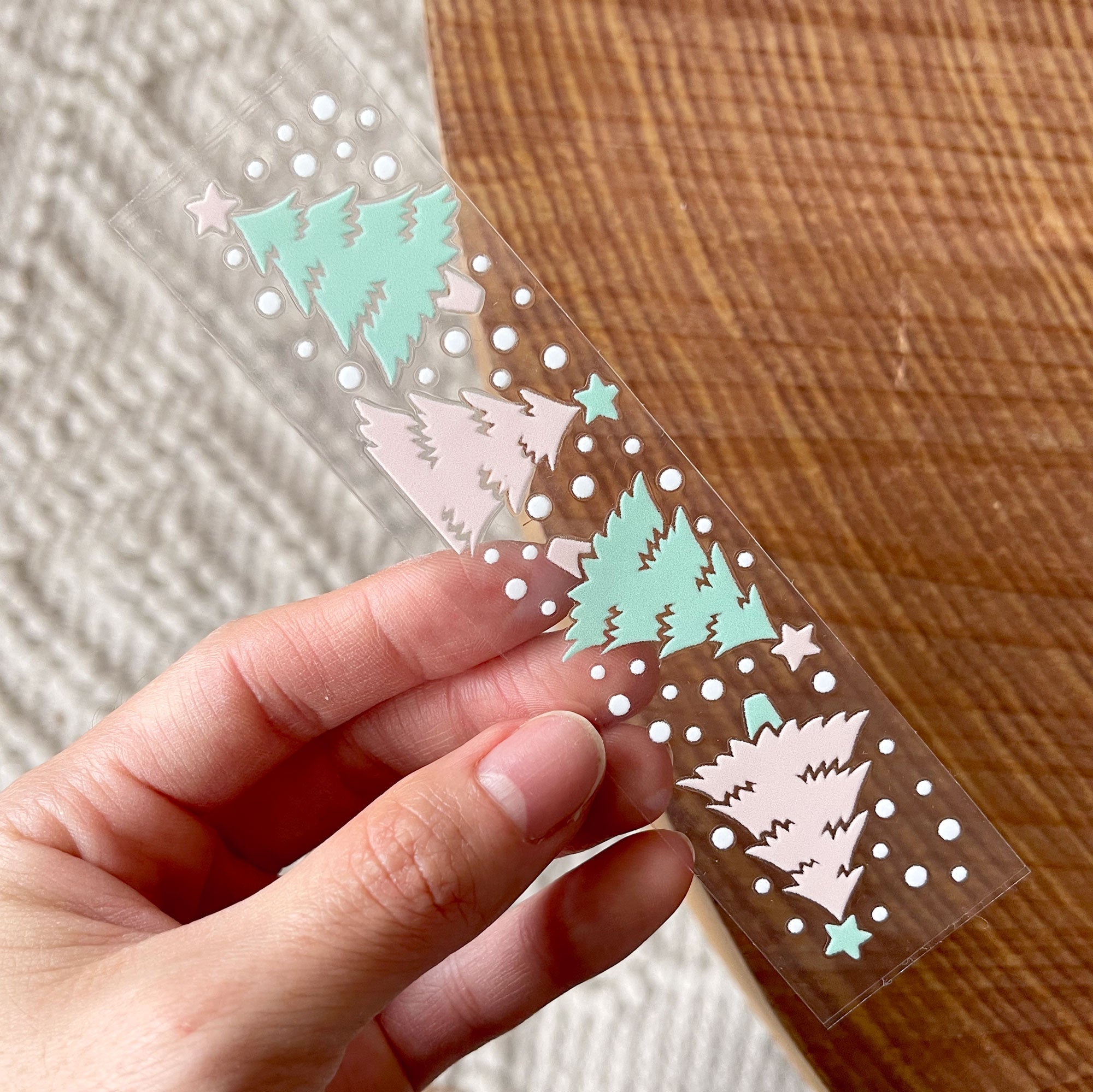 [ Double Sided ] Christmas Bookmark Decal | Pastel Christmas Tree ...