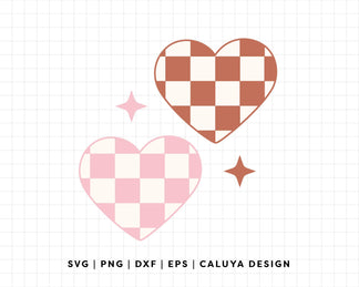 FREE Checkered Heart SVG | Retro Heart SVG – Caluya Design