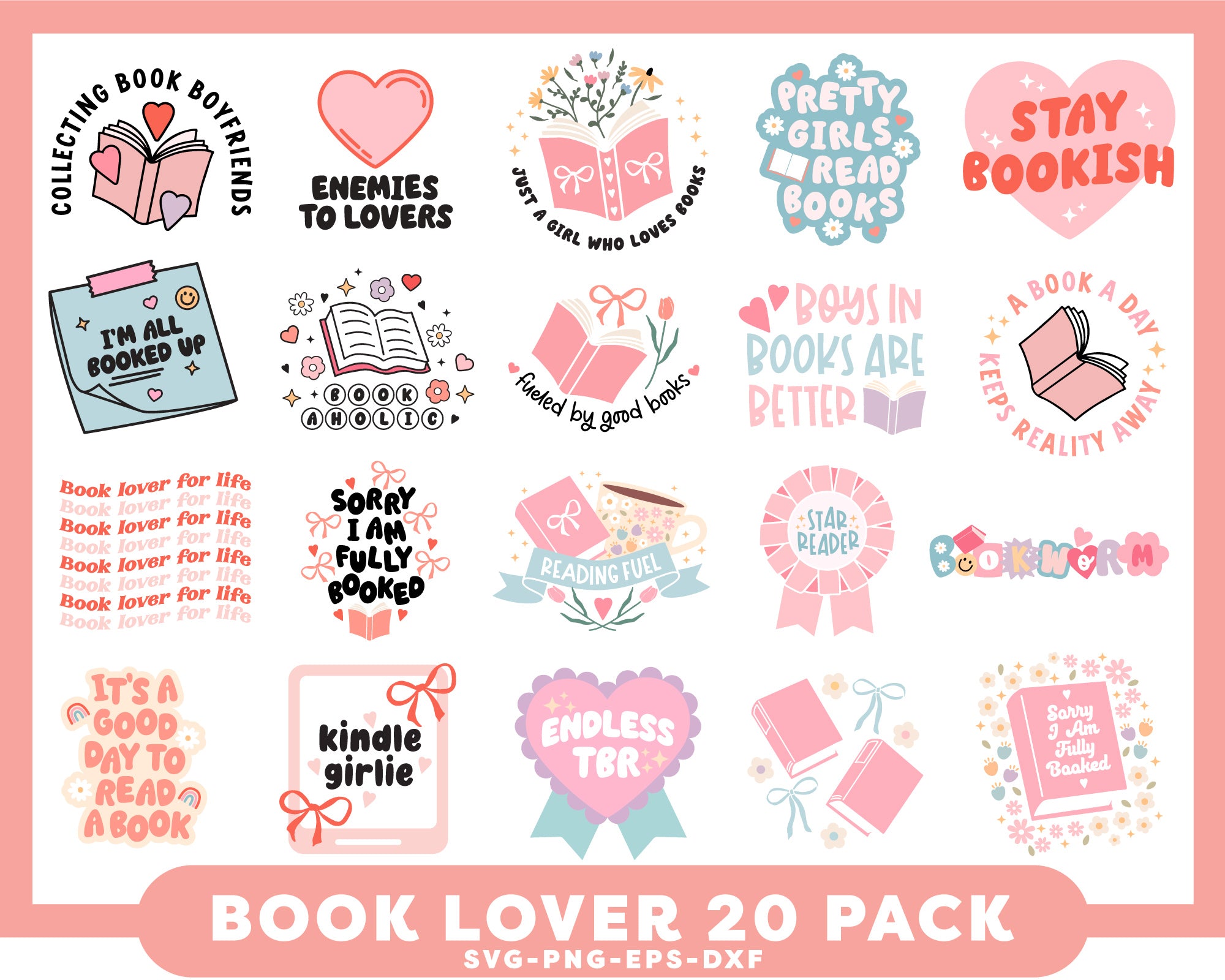 Book Lovers SVG Bundle | 20 Pack – Caluya Design