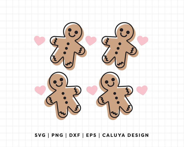 FREE Cute Gingerbread Man SVG | Heart Christmas SVG – Caluya Design