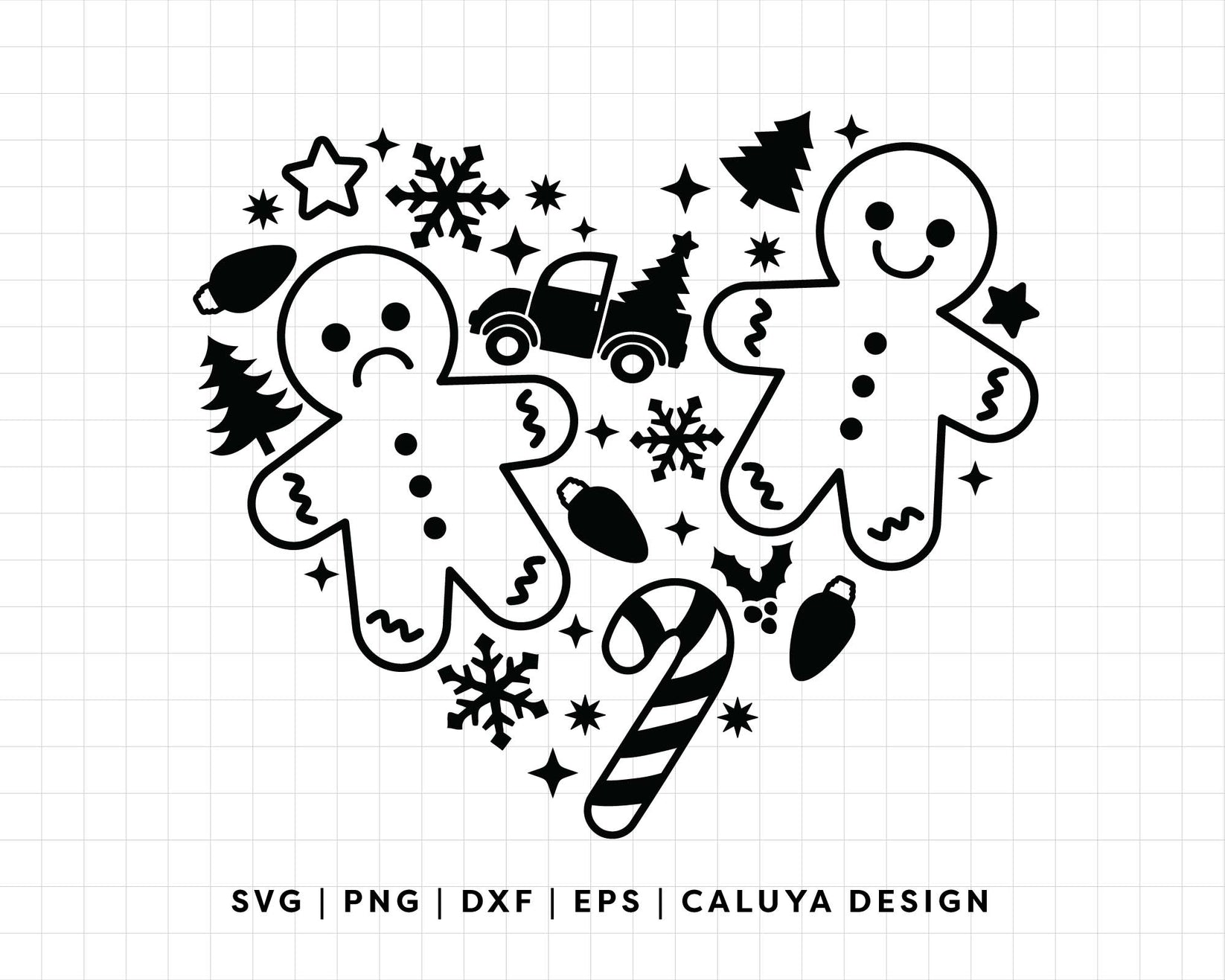 FREE Heart Christmas SVG | Gingerbread Man SVG – Caluya Design