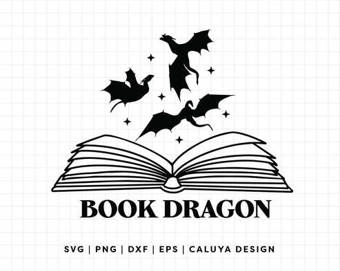 FREE Book Dragon SVG | Fantasy Book SVG – Caluya Design