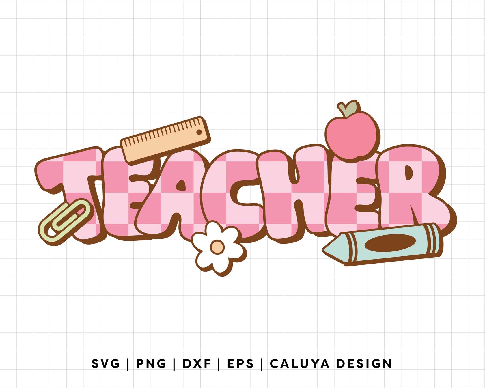 FREE Teacher SVG | Retro Fun Teacher SVG – Caluya Design