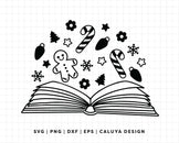 FREE Christmas Book SVG | Book Lovers SVG – Caluya Design