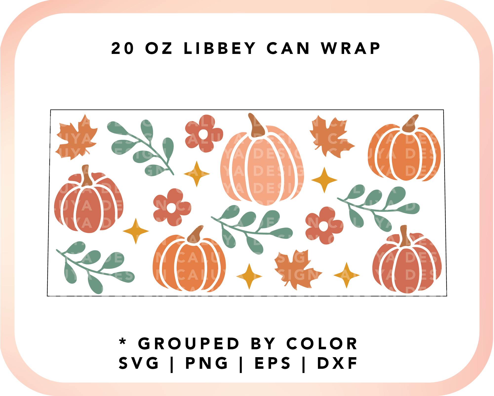 16oz Libbey Can Cup Wrap | Cute Pumpkin Wraps SVG Cut File for Cricut ...