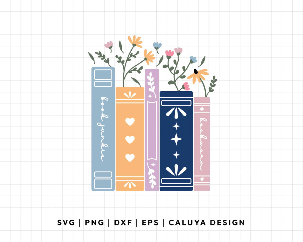 FREE Book Lover SVG | Floral Book SVG – Caluya Design