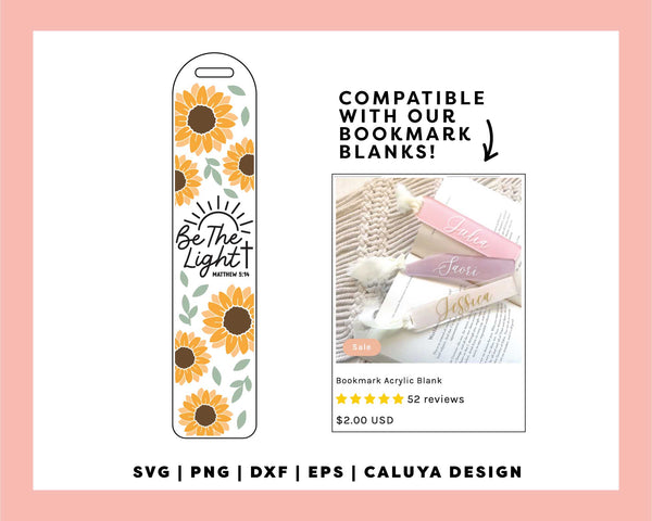 Bookmark Template SVG | Be The Light SVG – Caluya Design