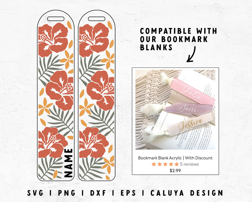 Bookmark Template SVG | Hibiscus Flower SVG | Hawaii SVG – Caluya Design