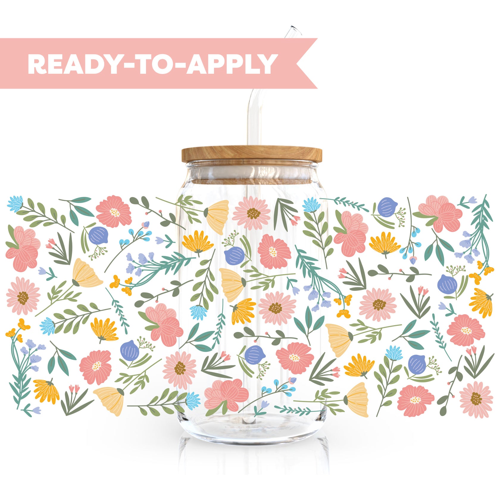 [ Double Sided ] 16oz Cup UV DTF Decal | Flower Garden – Caluya Design