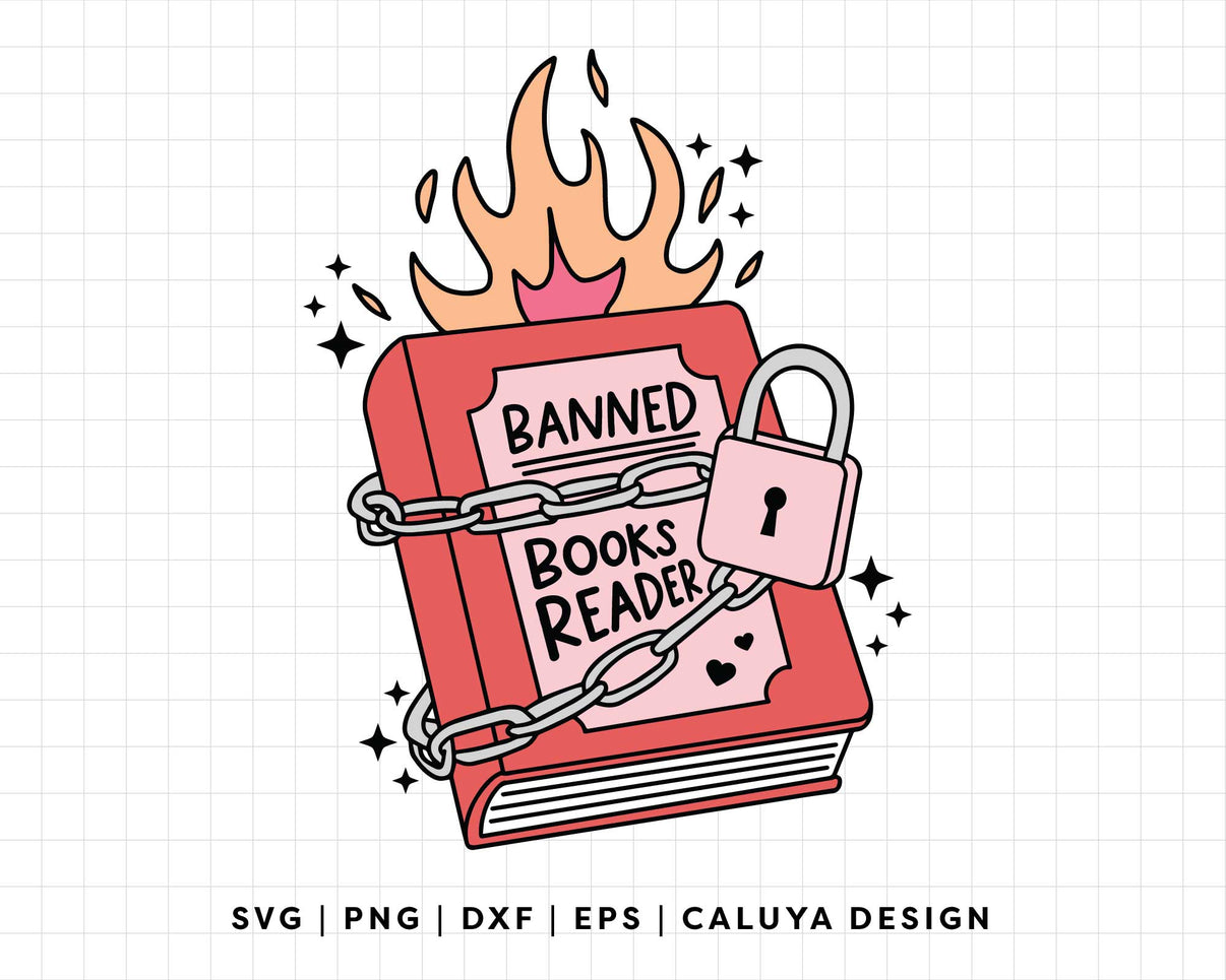 FREE Banned Books Reader SVG | Book Lover SVG – Caluya Design