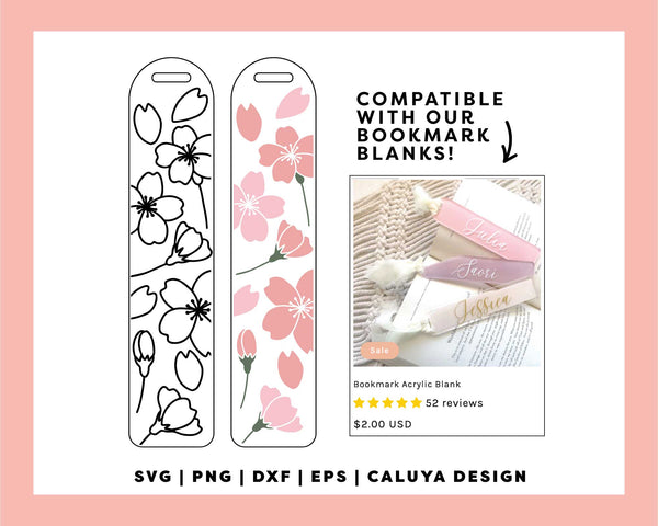 Bookmark Template SVG | Sakura SVG | Cherry Blossom SVG – Caluya Design